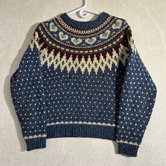Woolrich | Sweaters | Vintage Woolrich Heart Fair Isle Sweater | Poshmark